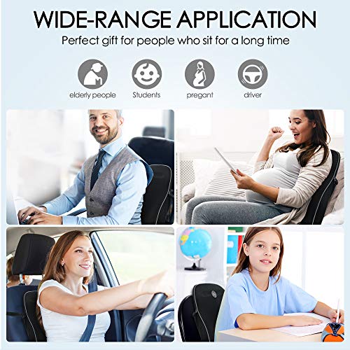 Villsure Lumbar Support Pillow, Memory Foam Back Cushion for Lower Back Pain Relief with Adjustable Elastic Belt, Ergonomic Lumbar Pillow with Breathable Cover for Office Chair/Car Seat/Wheelchair