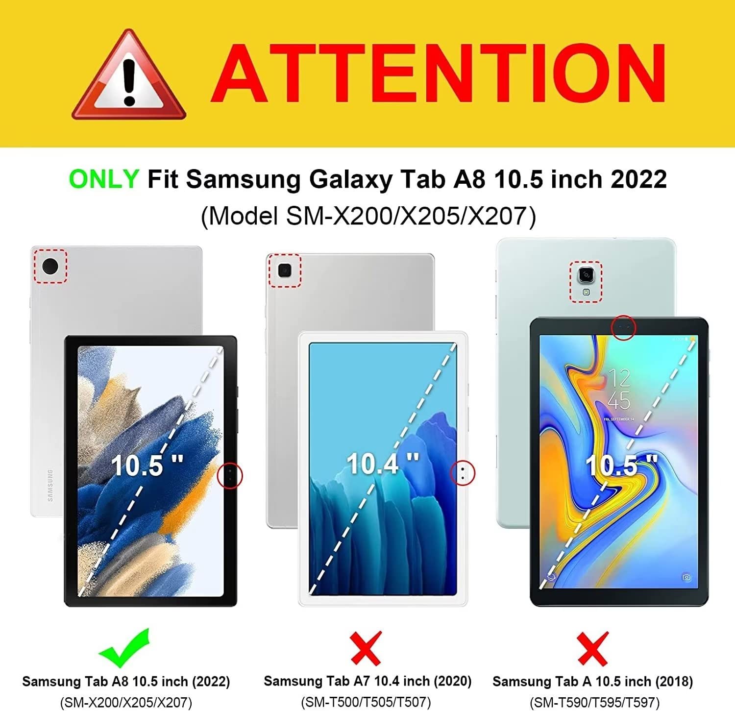 AKHIOK Case for Samsung Galaxy Tab A8 10.5 Inch 2022 Model (SM-X200/X205/X207), Premium PU Leather Stand Cover with Smart Auto Wake/Sleep, Beach