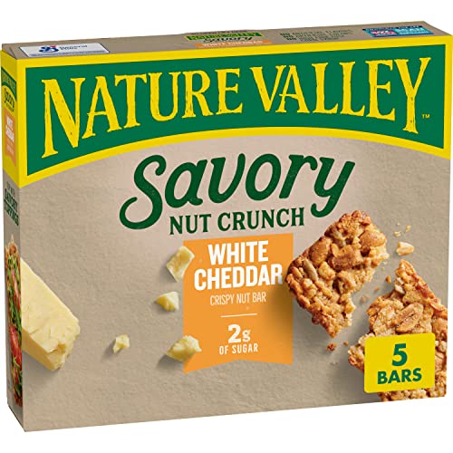 Nature Valley Savory Nut Crunch Bars, White Cheddar, 0.89 oz, 5 bars