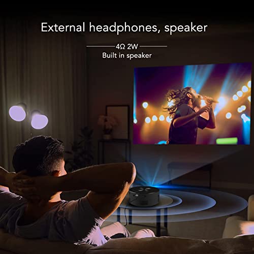 Mini Pocket Projector, Smart Portable Movie Projectors Built in Rechargeable Battery & Speaker, 1080P Video Travel Projector