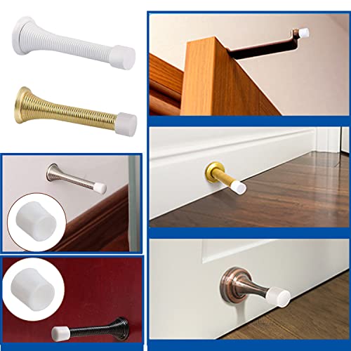YuGtcen Door Stop Bumper Tips 24 Pack, Doorstopper Bumpers White Silicone Rubber Replacement Stopper Ends Caps,Rubber Door Stop Stud Replacement Tips Universal Fit for Wall Floor Protection