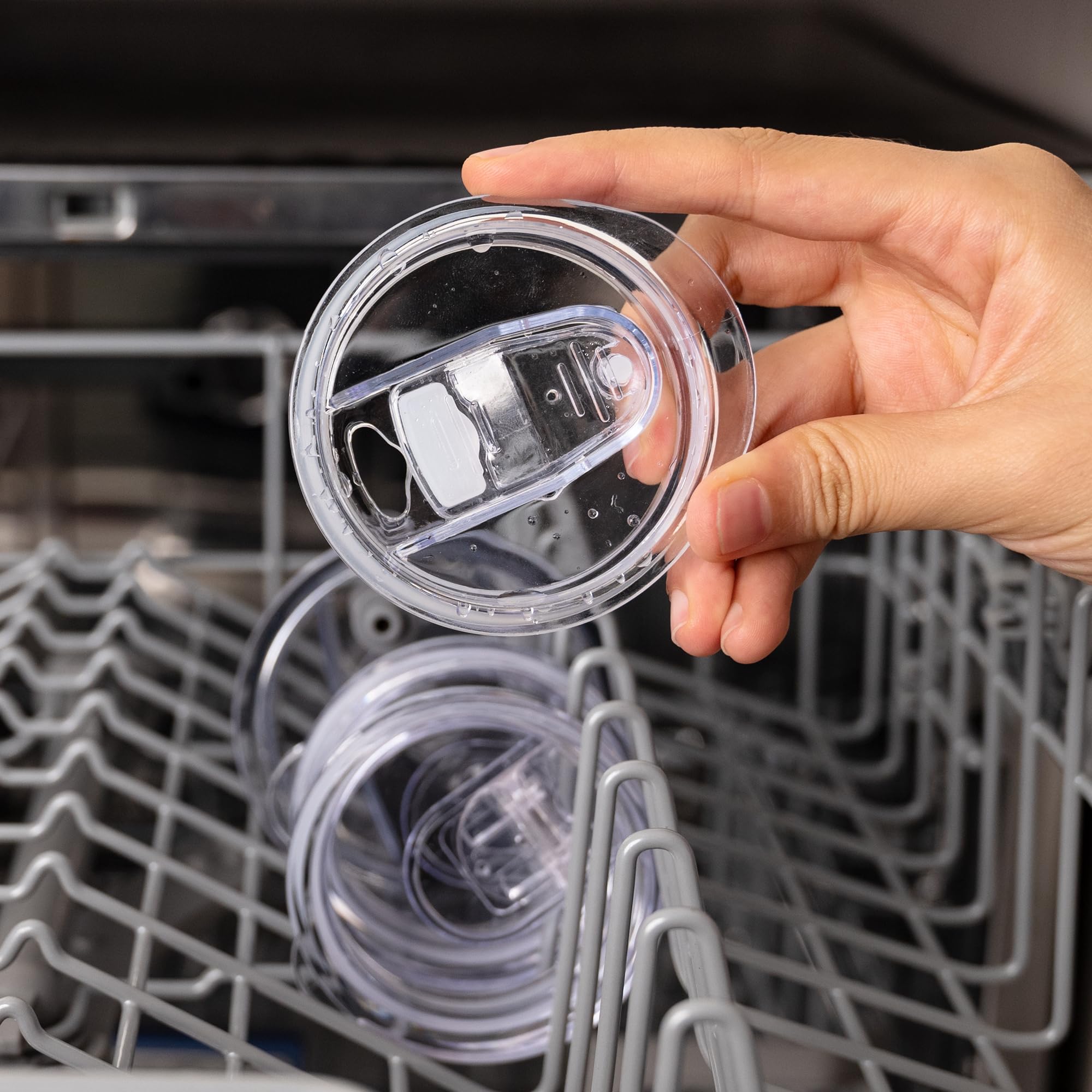 koodee Skinny Tumbler Lid-2 Pack Sealing Slider Replacement Lids Spill Proof Splash Resistant Covers Fits 2.73-2.75in Skinny Tumbler