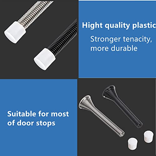 YuGtcen Door Stop Bumper Tips 24 Pack, Doorstopper Bumpers White Silicone Rubber Replacement Stopper Ends Caps,Rubber Door Stop Stud Replacement Tips Universal Fit for Wall Floor Protection