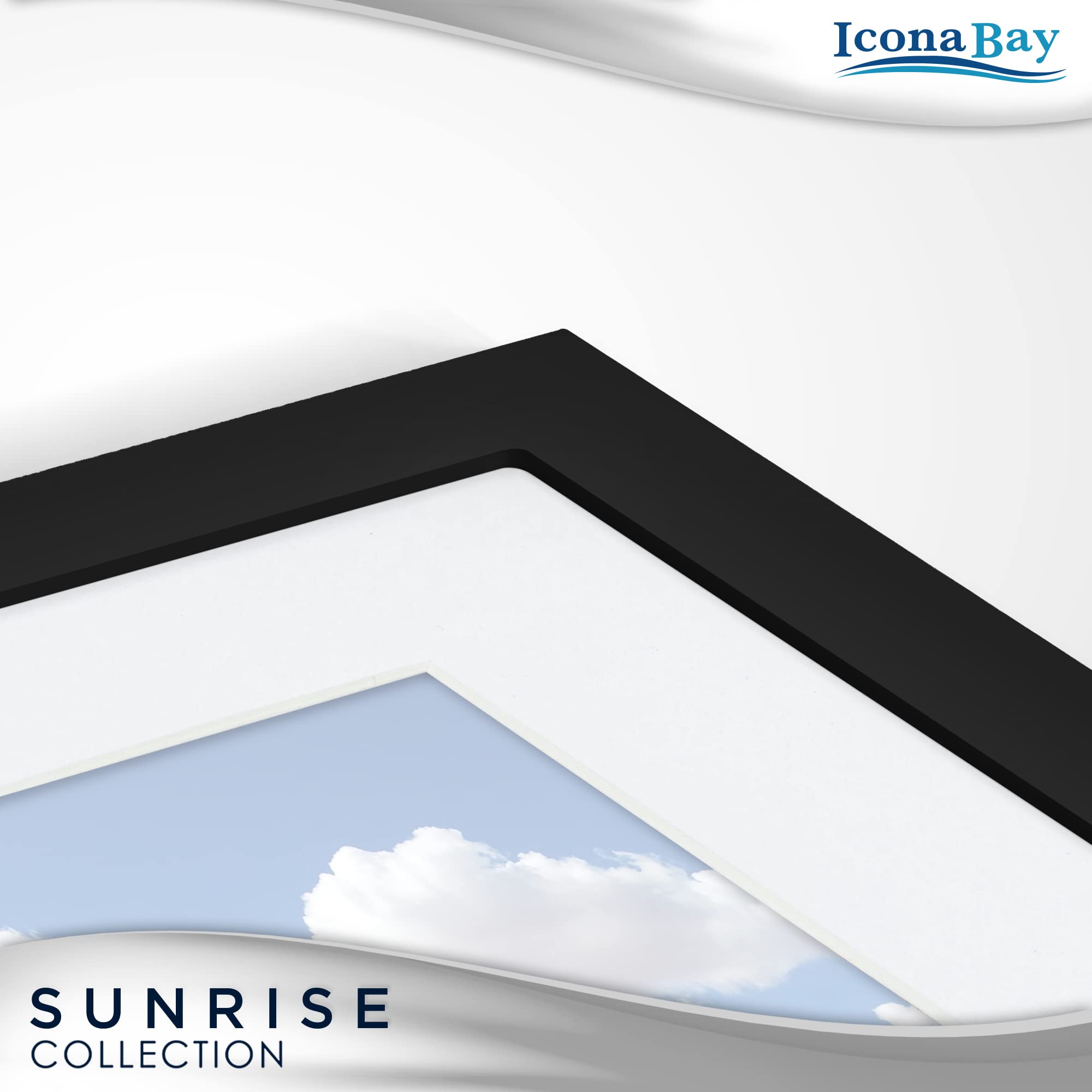 Icona Bay - 4x6 Black Picture Frame - Painted Solid One-Piece Wood Composite, Modern Farmhouse - Sunrise Collection
