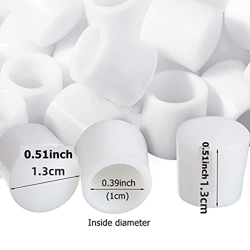 YuGtcen Door Stop Bumper Tips 24 Pack, Doorstopper Bumpers White Silicone Rubber Replacement Stopper Ends Caps,Rubber Door Stop Stud Replacement Tips Universal Fit for Wall Floor Protection