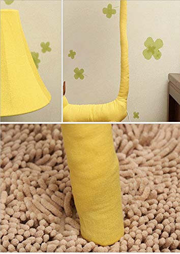 LITFAD Dimmable Floor Lamp Cartoon Lion Design 51" Tall Standing Light Modern Floor Light with Fabric Shade for Kids Room / Bedroom,Yellow