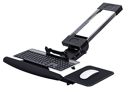 Mount-It! MI-7134 Underdesk Keyboard Drawer with Adjustable Platform, Ergonomic Gel Wrist Pad, Mouse Pad Included, Black