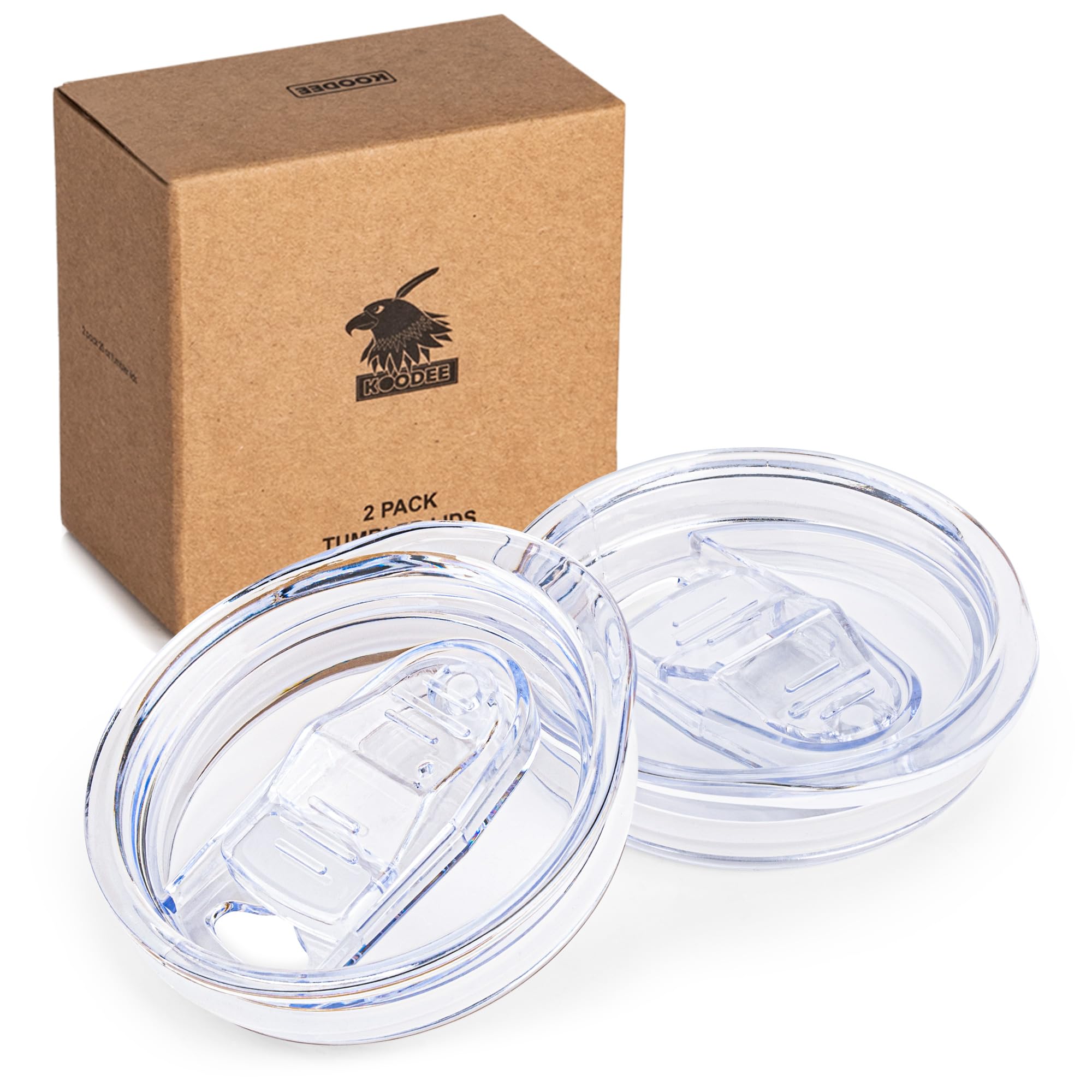 koodee Skinny Tumbler Lid-2 Pack Sealing Slider Replacement Lids Spill Proof Splash Resistant Covers Fits 2.73-2.75in Skinny Tumbler