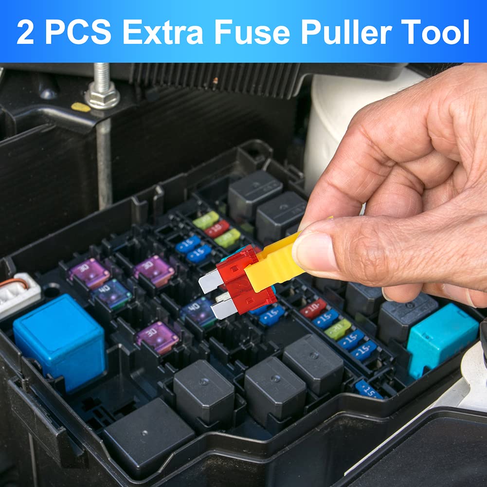 Fuses Car Fuses Assortment Kit,168pcs Standard & Mini Sized Blade Fuse Kit (2A 3A 5A 7.5A 10A 15A 20A 25A 30A 40A) with Fuse Pullers for Boat Truck SUV Auto RV