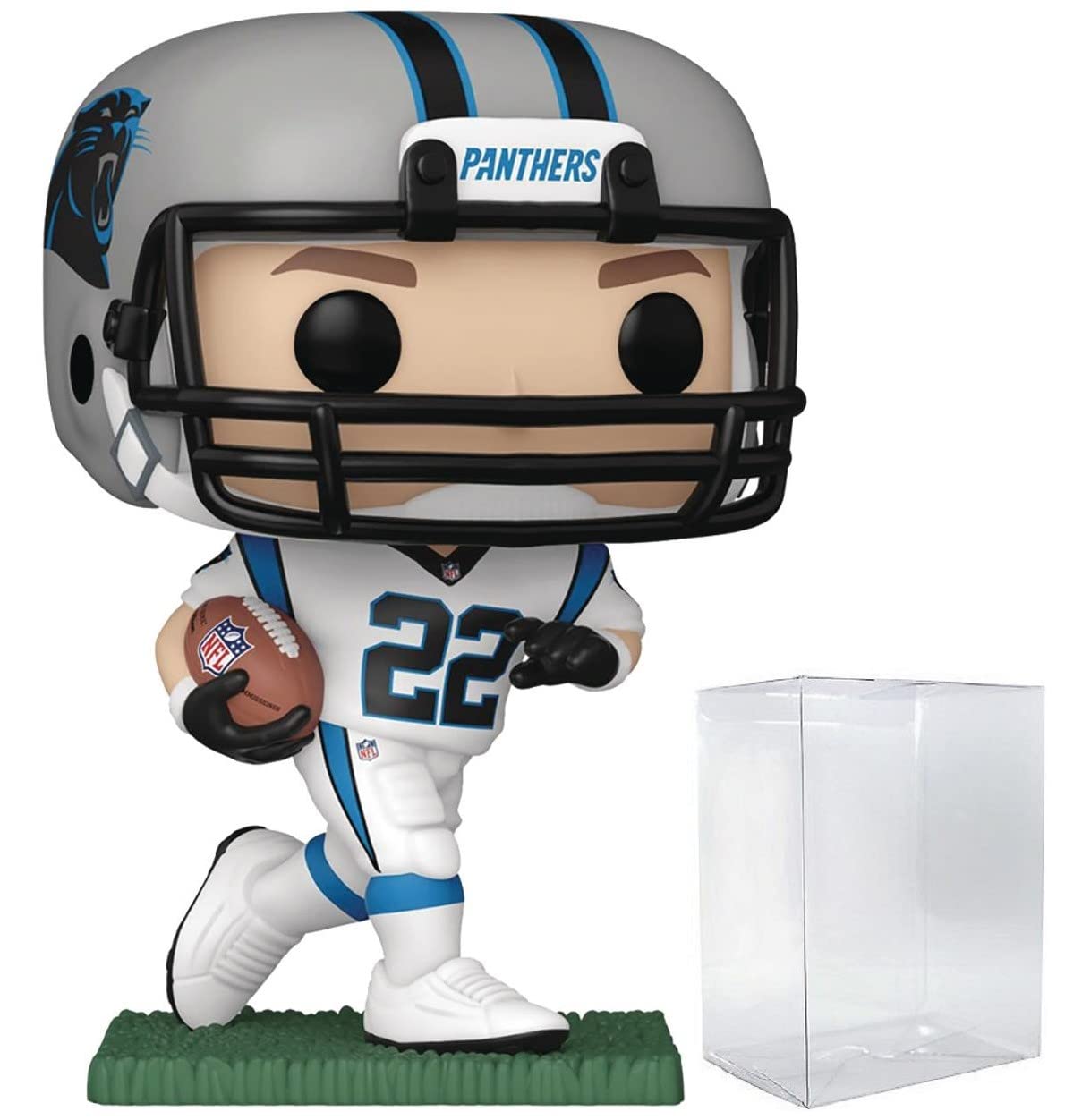 POP Football: Panthers - Christian McCaffrey (Away Jersey) Funko Vinyl Figure (Bundled with Compatible Box Protector Case), Multicolor, 3.75 inches
