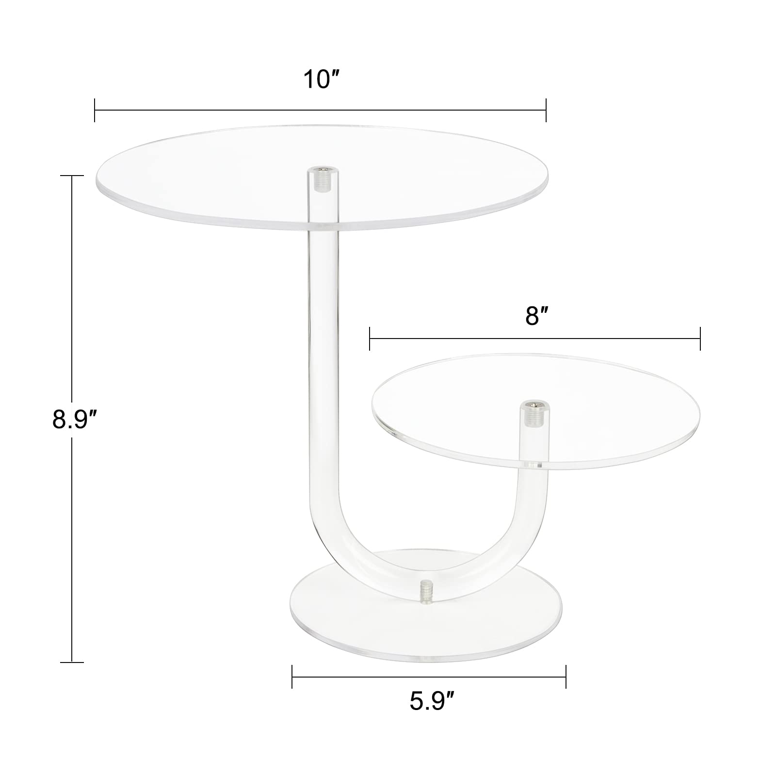 J Cake Display Stand 2 Tier Acrylic Cupcake Tower Display Premium Cupcake Holder Dessert Tree Tower for Birthday Cady Bar Party Décor Weddings Birthday Parties Events (Premium Acrylic 10") (10inch)
