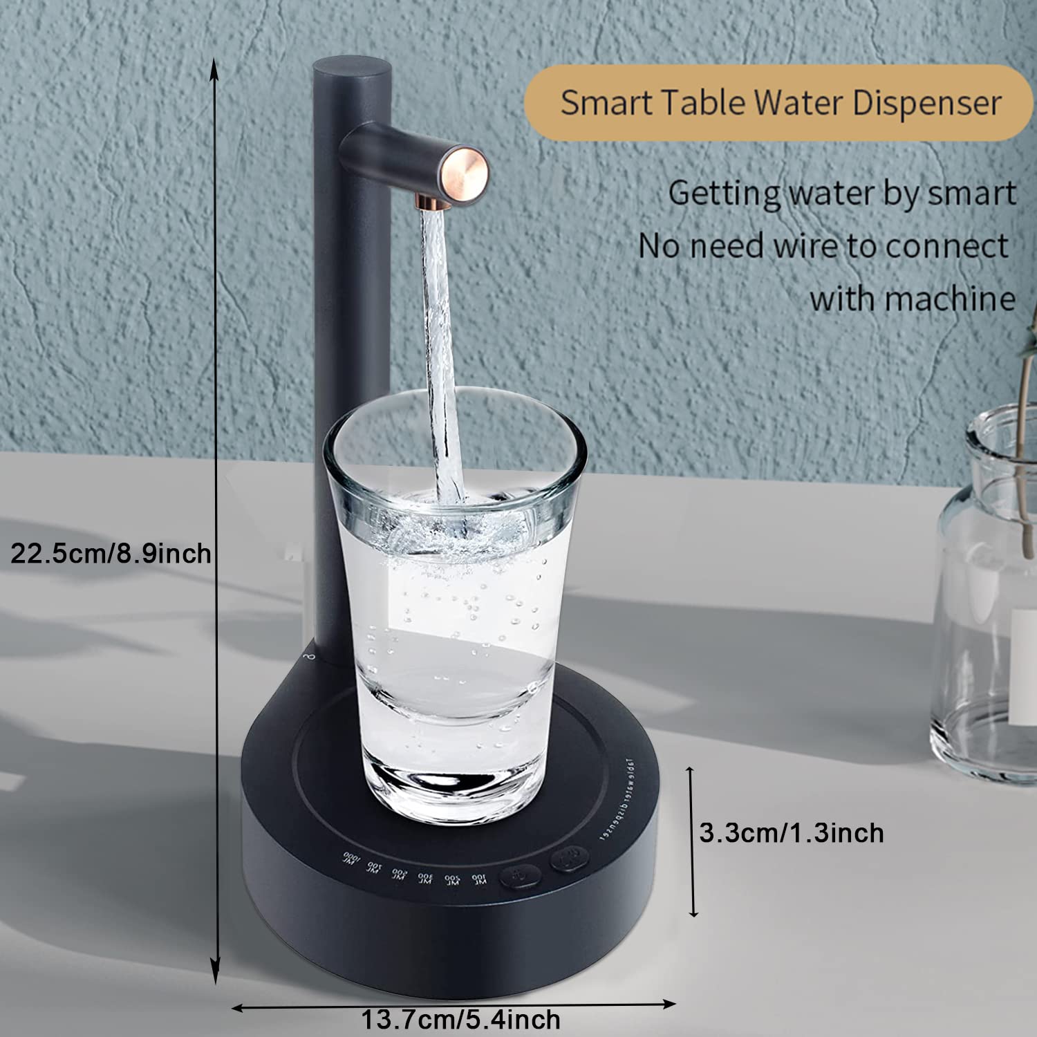 Desktop Water Bottle Dispenser, Water Dispenser for 5 Gallon Bottle, Bedside Water Dispenser 5 Gallon Water Dispenser Portable Water Dispenser for Home,Office,Outdoor(Dark Blue)