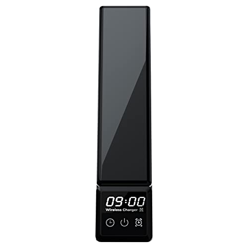 EzTechNest Desk Lamp β 3-in-1 Led Lamp with Built-in Wireless Phone Charger β Smart Desk Lamps for Home Office with Clock and Alarm Display β Dimmable Desk Lamp with Foldable Design