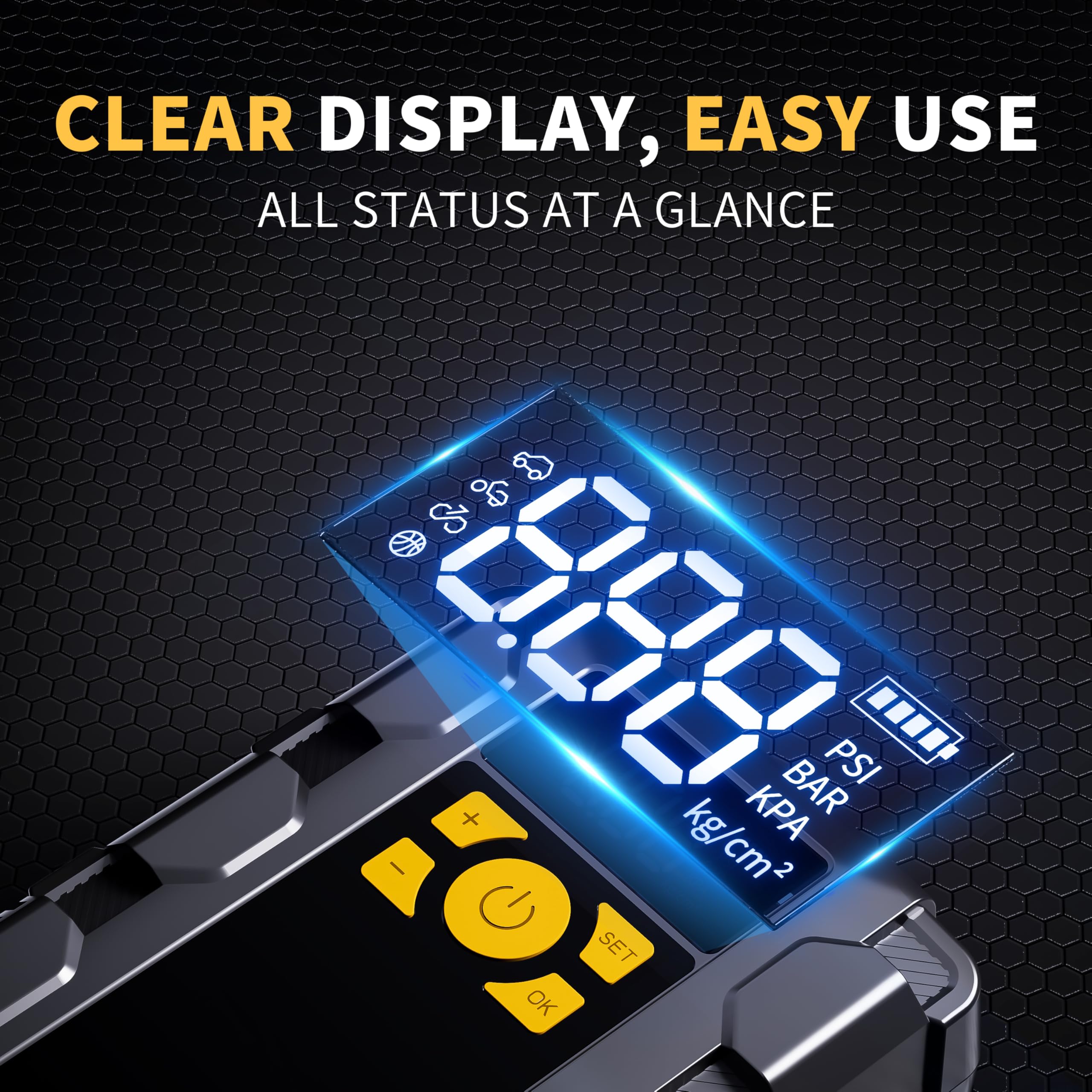 UIBI X5 Car Jump Starter with Air Compressor, 2000A Car Battery Jump Starter with 150PSI Tire Inflator Portable, Battery Jumper Starter, Jump Box for 8.0L Gas or 6.0L Diesel Vehicles