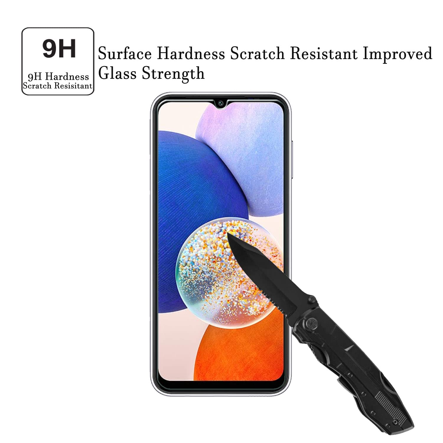 SALMERB Samsung Galaxy A14 5G Screen Protectors (3 Pack), 9H Tempered Glass Film for Samsung Galaxy A14 5G Anti-Scratch Anti-Fingerprint Glass Screen Protectors Zero Bubbles Ultra-clear 99.99%