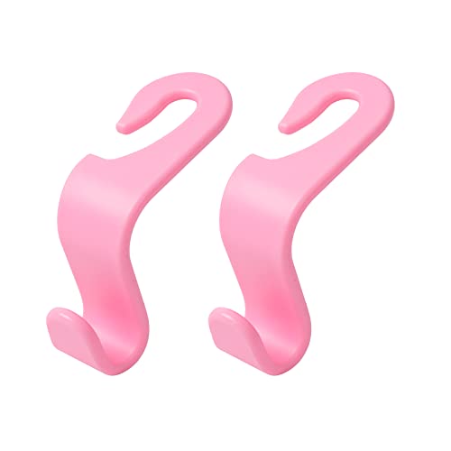 MDPLY Car Seat Headrest Hooks,Universal Auto Seat Hook Hanger Storage Organizer for Key Purse Bags Coats Umbrellas,2 Pack (Deep Pink)