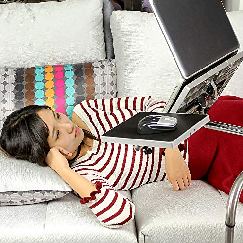 Laptop Mouse Stand Mount Workstation Video Game Chair or Round Bar Mounted Keyboard Tray PC Platform Armrest Wrist Rest Pad 360° Adjustable Fall Prevention Home Office Computer Furniture supplies gift
