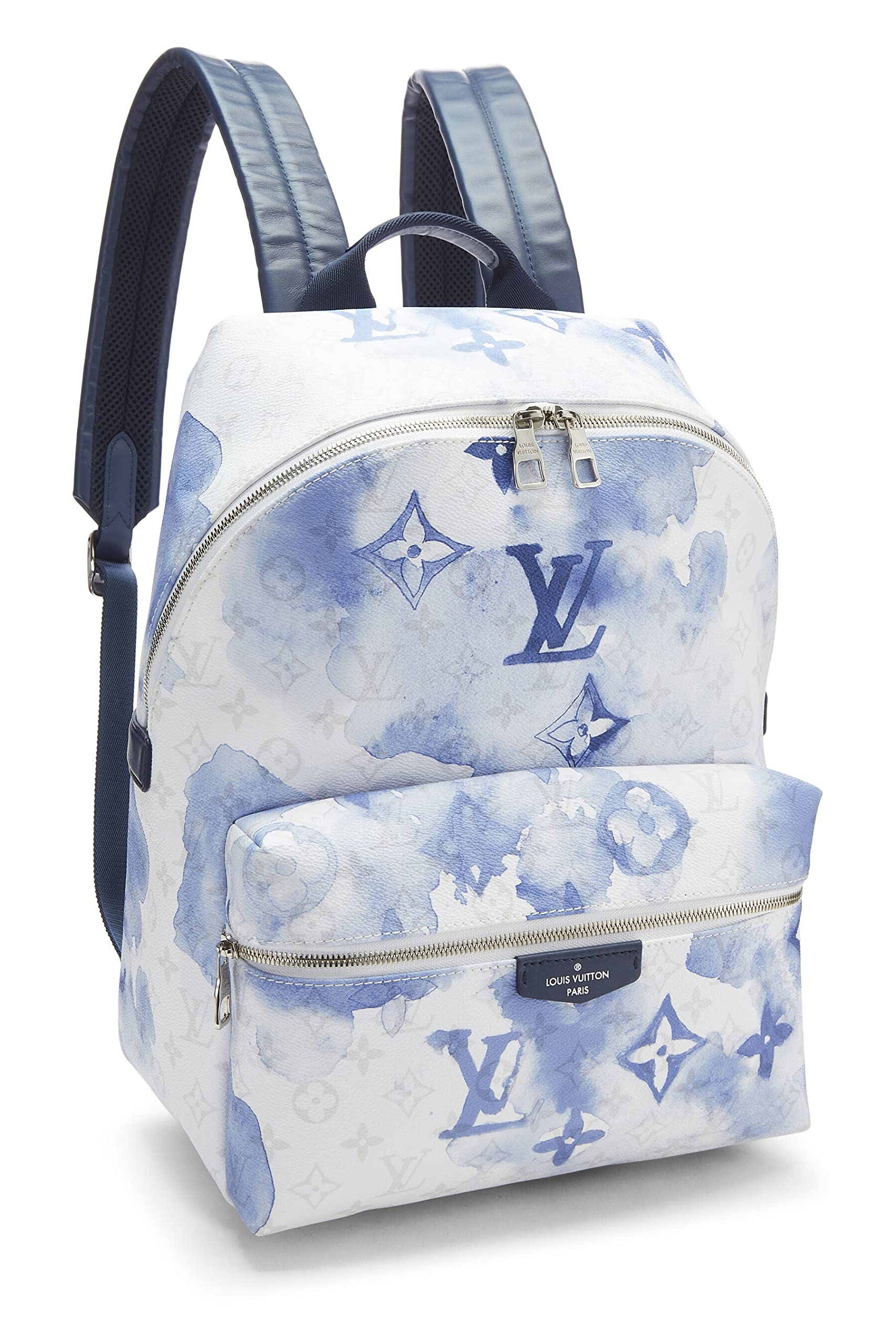 Louis Vuitton, Pre-Loved Blue Watercolor Monogram Canvas Discovery Backpack, Blue