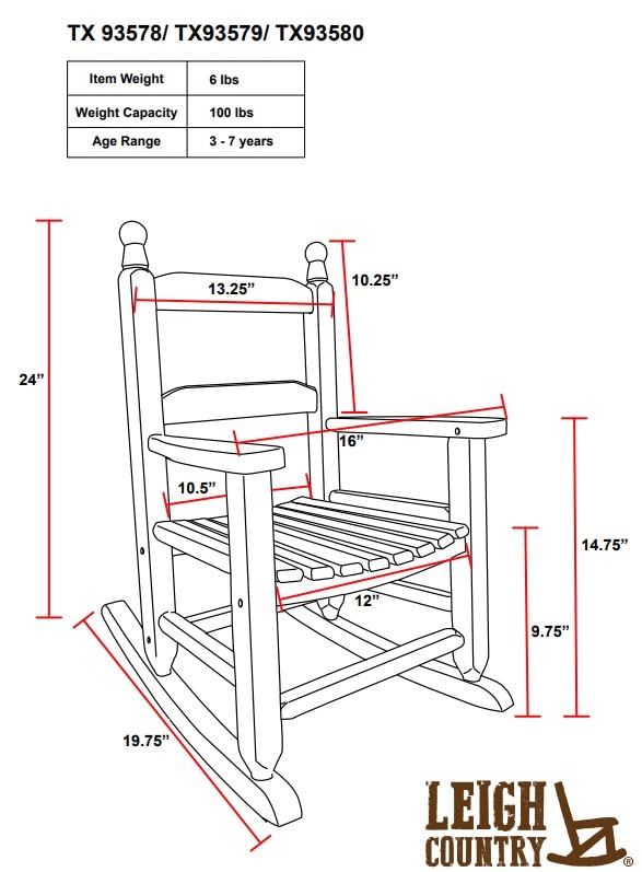 Leigh Country TX 93580 Heartland Junior Rocker/Rocking Chair - Natural