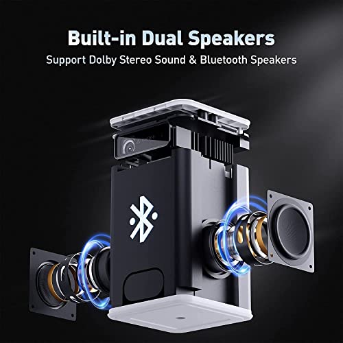 Missyee 150 ANSI Smart Portable DLP Movie Projector, Pocket Outdoor Projector for Phone 1080P HD Support Wireless Video Travel Short and Throw -Built-in 5200mAh Battery -iOS/Android/HDMI/USB