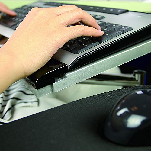 Laptop Mouse Stand Mount Workstation Video Game Chair or Round Bar Mounted Keyboard Tray PC Platform Armrest Wrist Rest Pad 360° Adjustable Fall Prevention Home Office Computer Furniture supplies gift