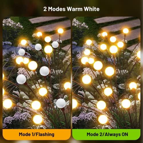 Solar Garden Lights-4 Pack 48 LED Solar Powered Firefly Lights with 2 Lighting Mode,Solar Lights Outdoor Waterproof,Solar Swaying Light, Solar Pathway Lights for Outside Landscape Patio Yard Decor