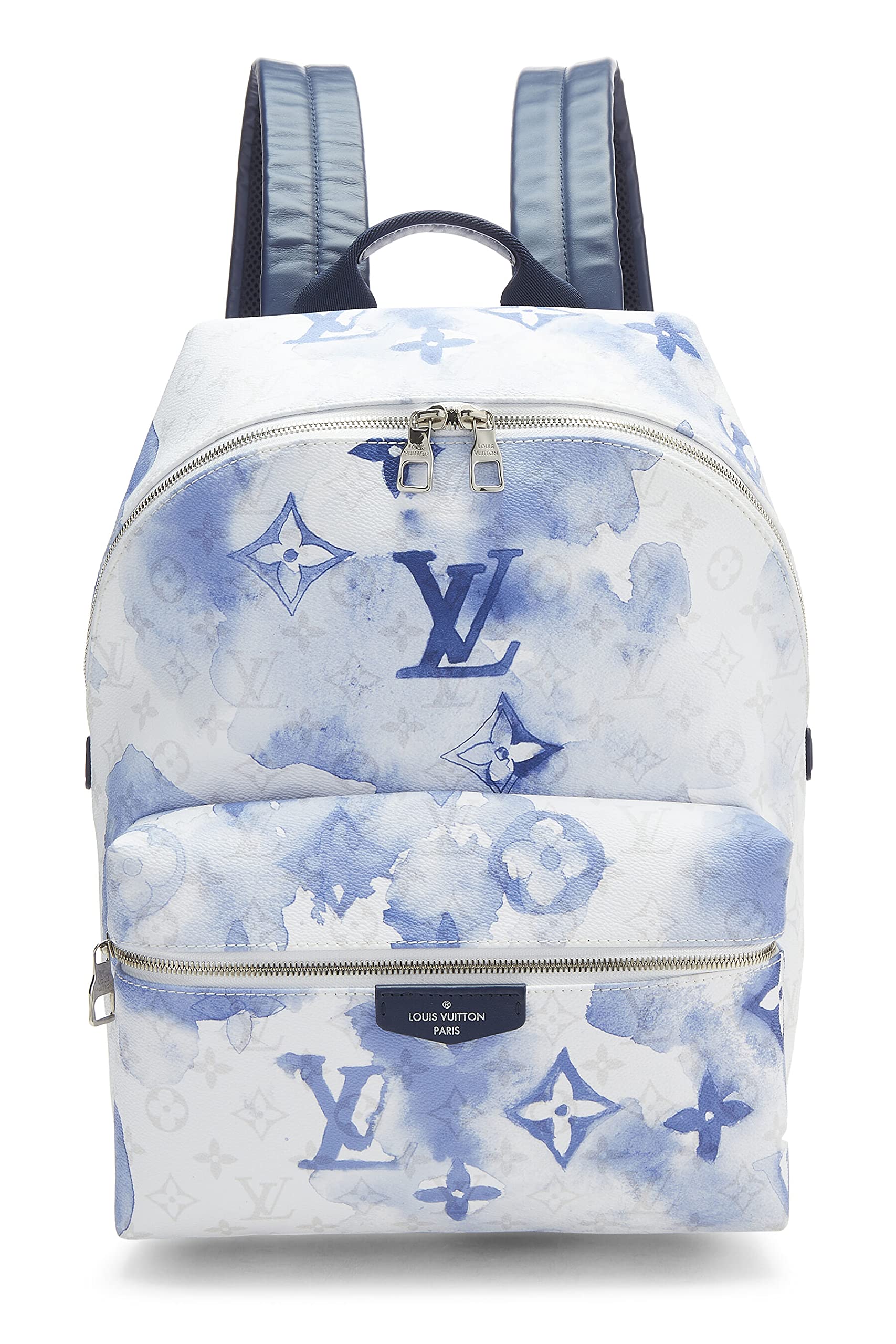 Louis Vuitton, Pre-Loved Blue Watercolor Monogram Canvas Discovery Backpack, Blue