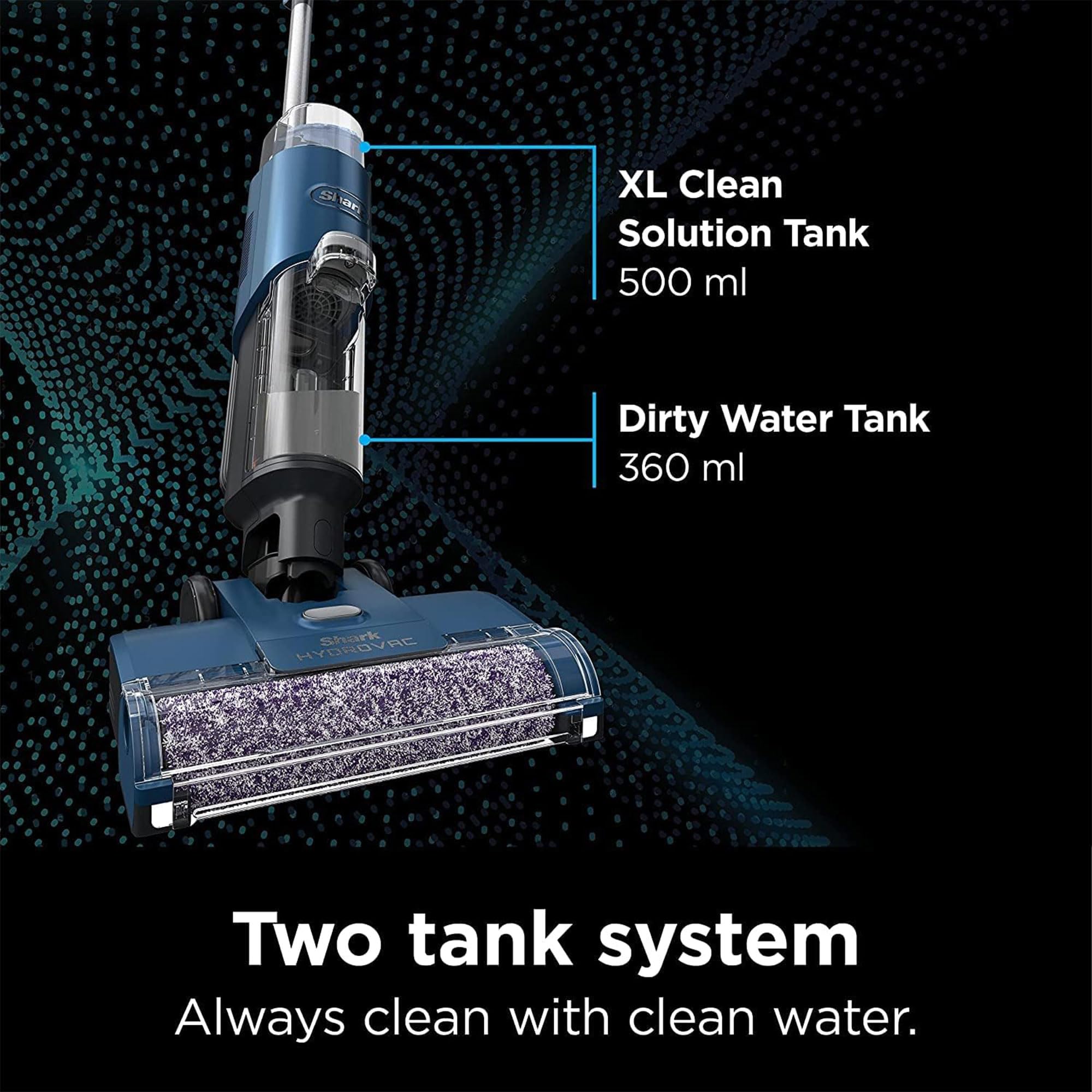 SHARK WD101 HydroVac XL 3-in-1 Vacuum, Mop & Self-Cleaning System for Multi-Surface Cleaning, Perfect Hardwood, Tile, Marble, Area Rug More, Corded, Navy (Renewed)