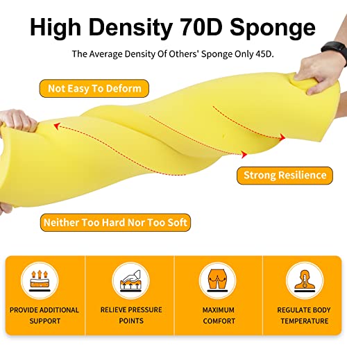 Millsilo Custom Bench Cushion for Indoor Furniture, Soft Window Seat Cushions, Custom Size Outdoor Cushion for Bench, Non-Slip Bench Pad for Shoe Rack, Piano, Storage, Dining, 70D High Density Sponge