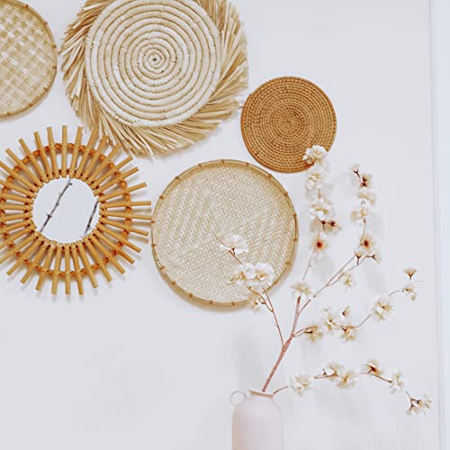 Wall Basket Decor Set of 10 - Hanging Woven Wall Baskets Decorative Seagrass - Farmhouse Wall Decor Kitchen Boho Handcrafted & Unique Wicker Wall Art Decor for Living Room, Dining Room, Bed Room