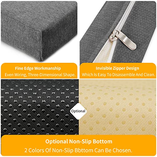 Millsilo Custom Bench Cushion for Indoor Furniture, Soft Window Seat Cushions, Custom Size Outdoor Cushion for Bench, Non-Slip Bench Pad for Shoe Rack, Piano, Storage, Dining, 70D High Density Sponge