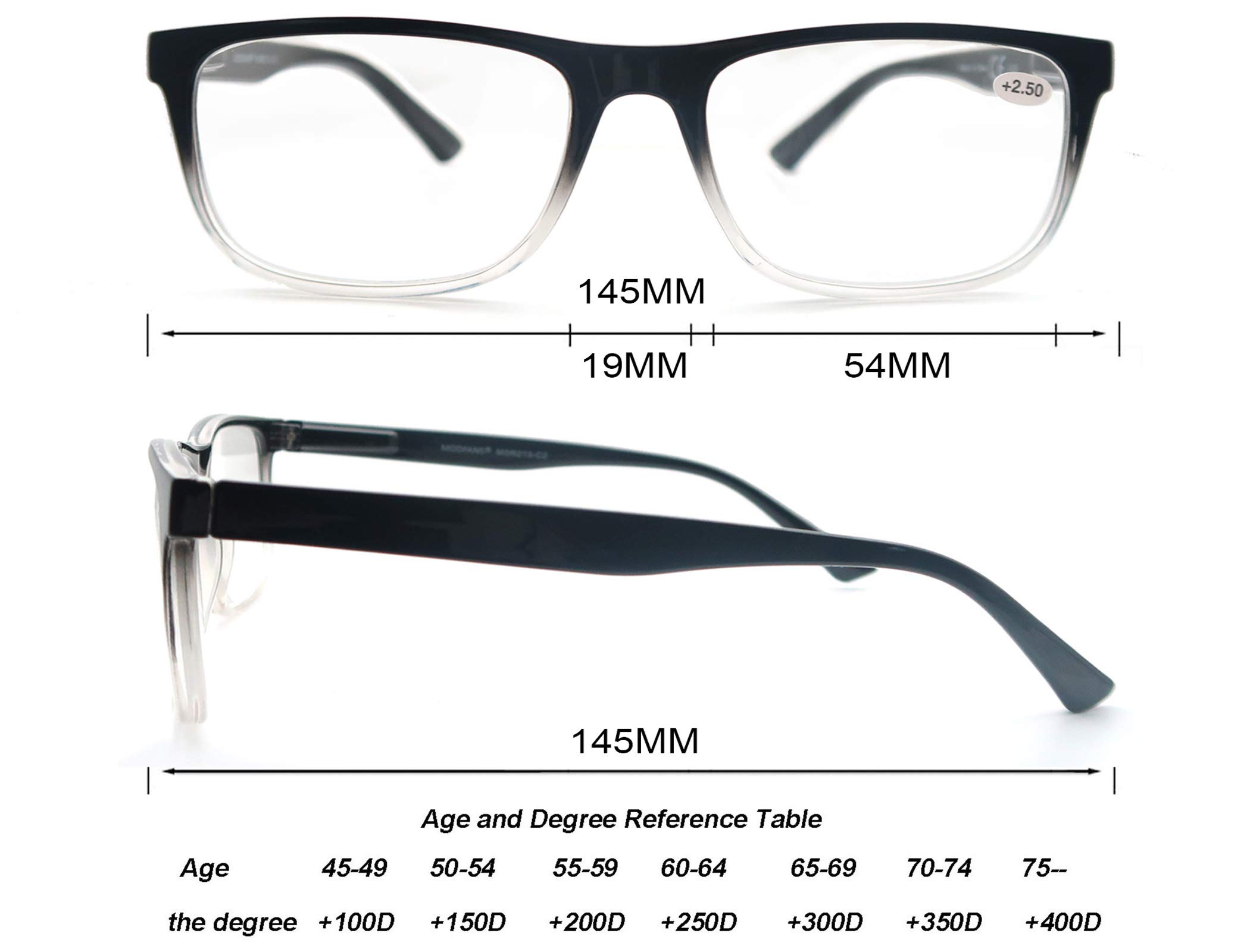 OLOMEE Reading Glasses Men Blue Light Blocking Large Oversized Wide Readers +1.25 Matte Square Cheaters W/Big Head/Large Face