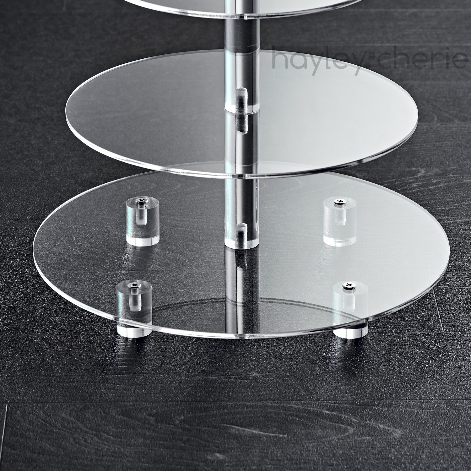 4 Tier Cupcake Stand, Round Acrylic Cupcake Tower, Multi Tiered Cake Stand, Large Clear Holder for Dessert Table Display, Weddings, Graduations, Birthday, Tea Party, Baby Shower, Donut Tree, Pastry