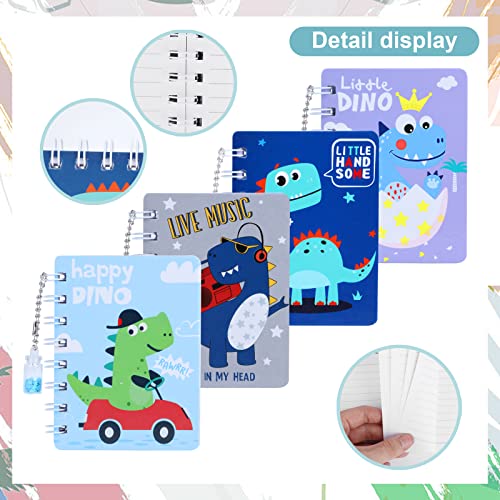 Aifieego Kids Panda Party Favor, Small Spiral Pocket Notebook Journal for Girls, Cute lined Notepad Note Books,Mini little Note Pads (dino)