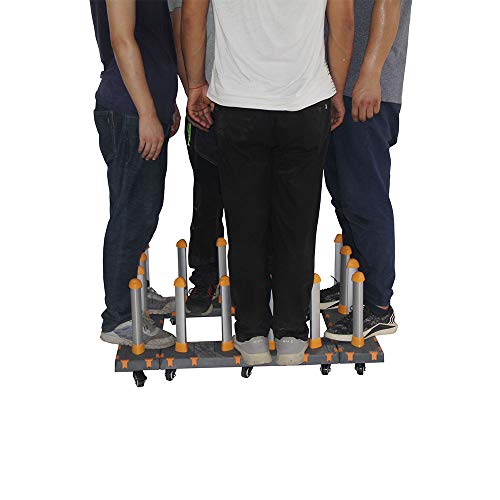 Rolling Floor Rack for Vinyl Roll Storage Detachable Free Assembly Mobile Material Floor Rack for Vinyl with 2 Modules-16 Spindles (3 Inch Core)
