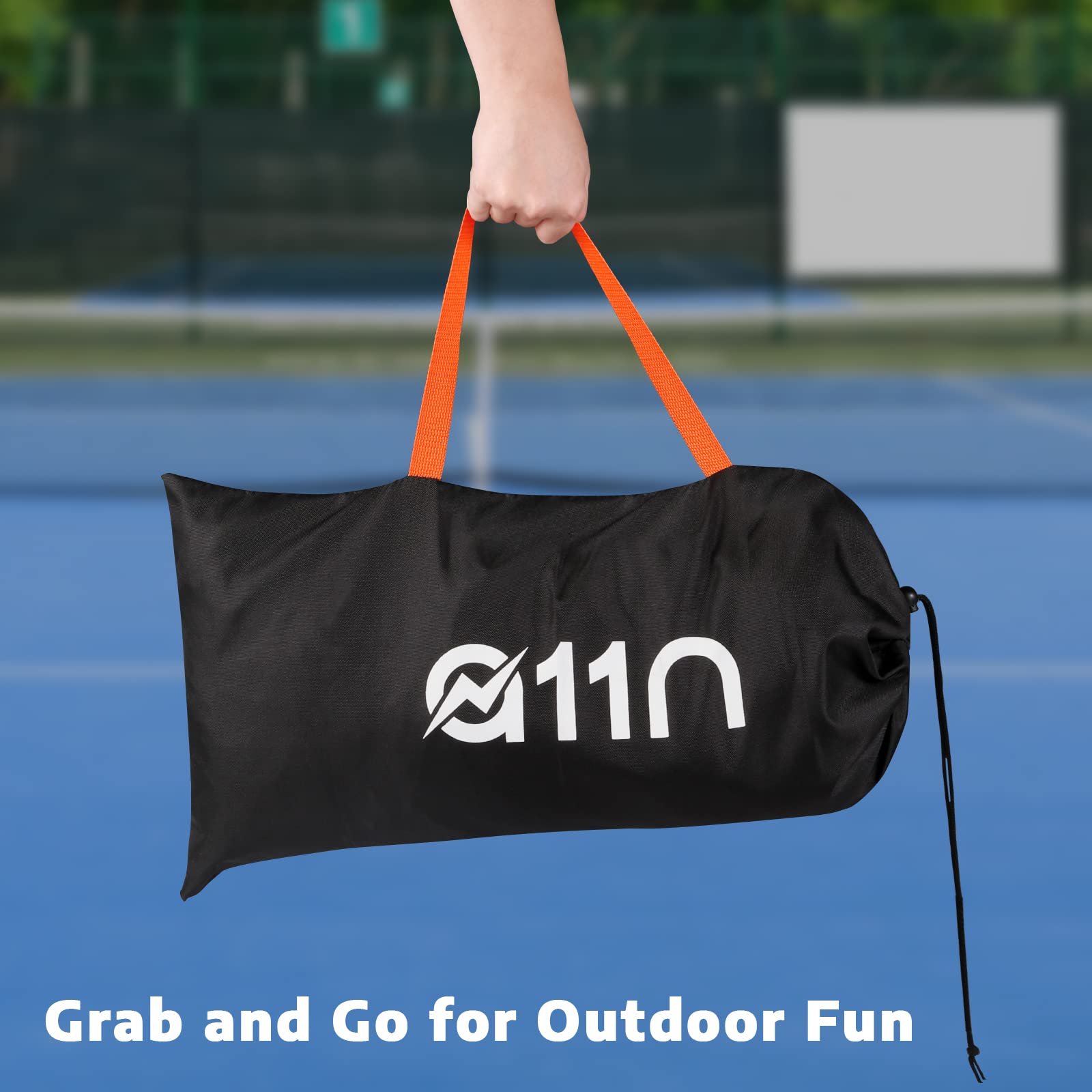 A11N Pickleball Court Marking Kit - Temporary Pickleball Boundary Lines in Standard Court Dimensions, No Measurement Required, Neon Orange