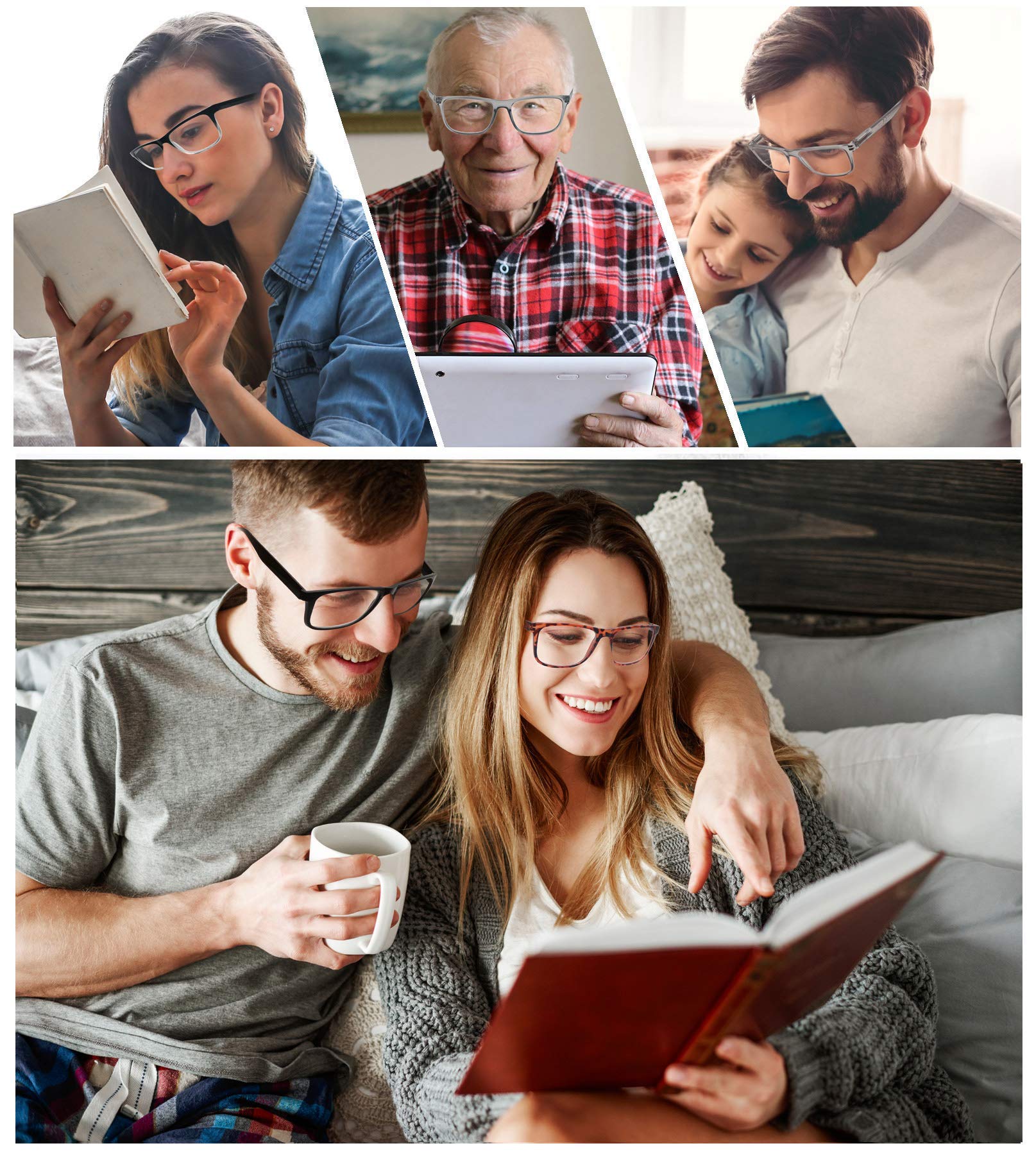 OLOMEE Reading Glasses Men Blue Light Blocking Large Oversized Wide Readers +1.25 Matte Square Cheaters W/Big Head/Large Face