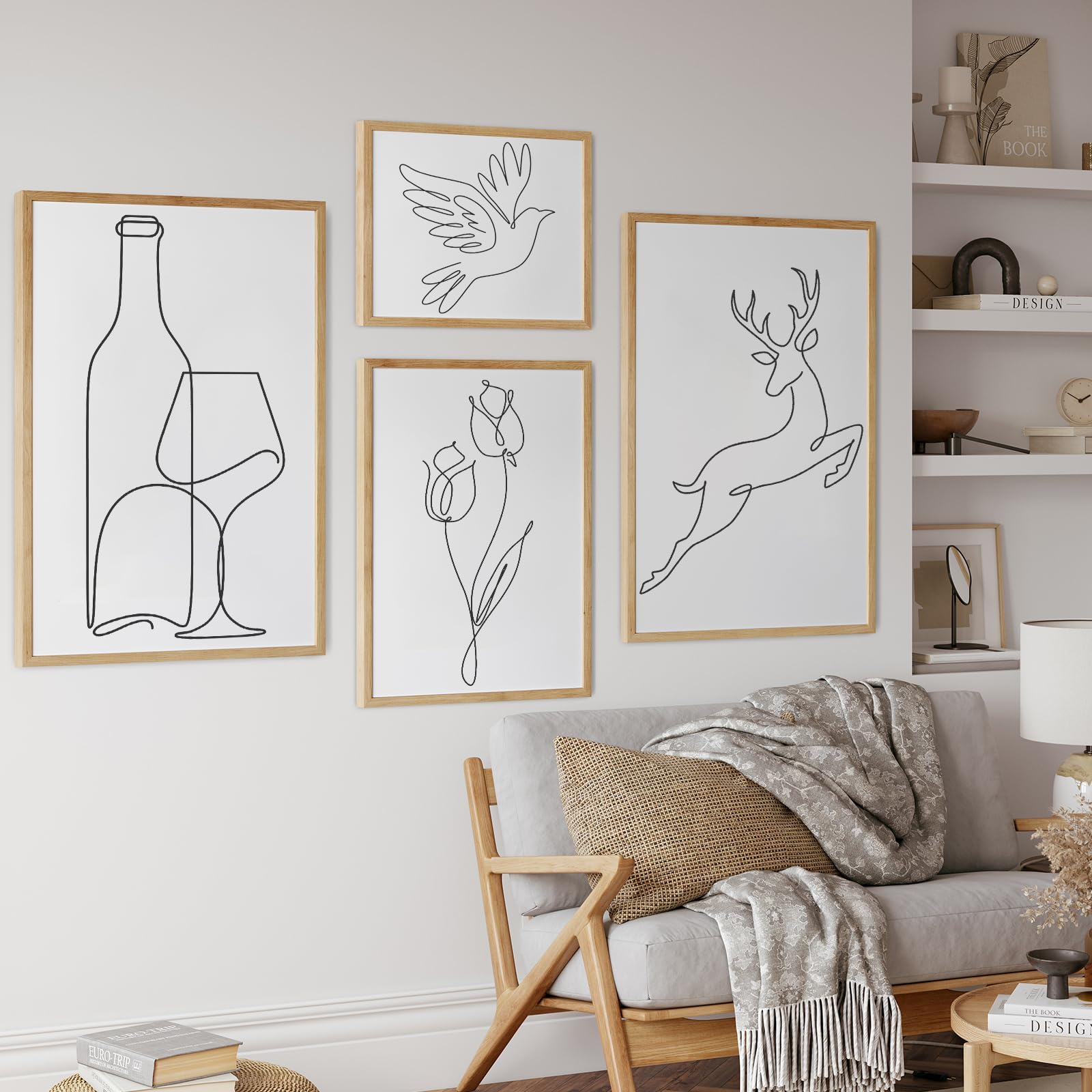 puthiac 16x20 Picture Frames for Wall - Minimalist 16x20 Oak Wood Frames, 16"x20" Picture Frame Wood, Natural Solid Wooden Picture Frames for Wall Art Photo and Prints(1 Pack, Beige)