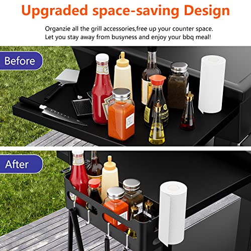 Upgraded Griddle Caddy for Blackstone Griddle Accessories, Space Saving Grill Accessories, BBQ Accessories Storage for Blackstone Griddles 28"/36" (Without Magnetic Tool Holder)