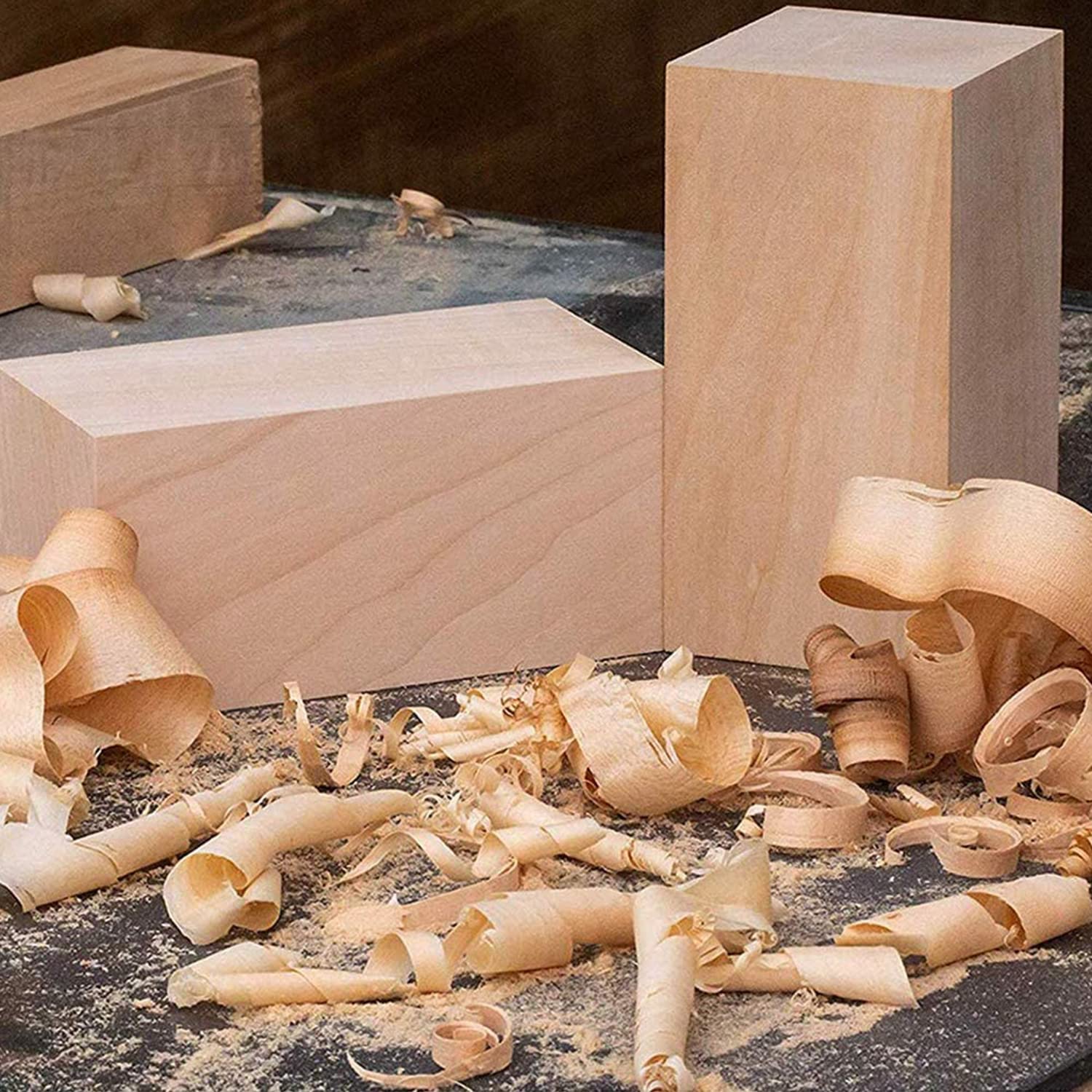4 Inch Wood for Carving, 4 PCS Unfinished Wood Craft Cubes, Rectangular Wooden Blocks for DIY Carving, Large Unfinished Whittling Wood Blank Blocks for Kids or Adults (4×2×2Inch)