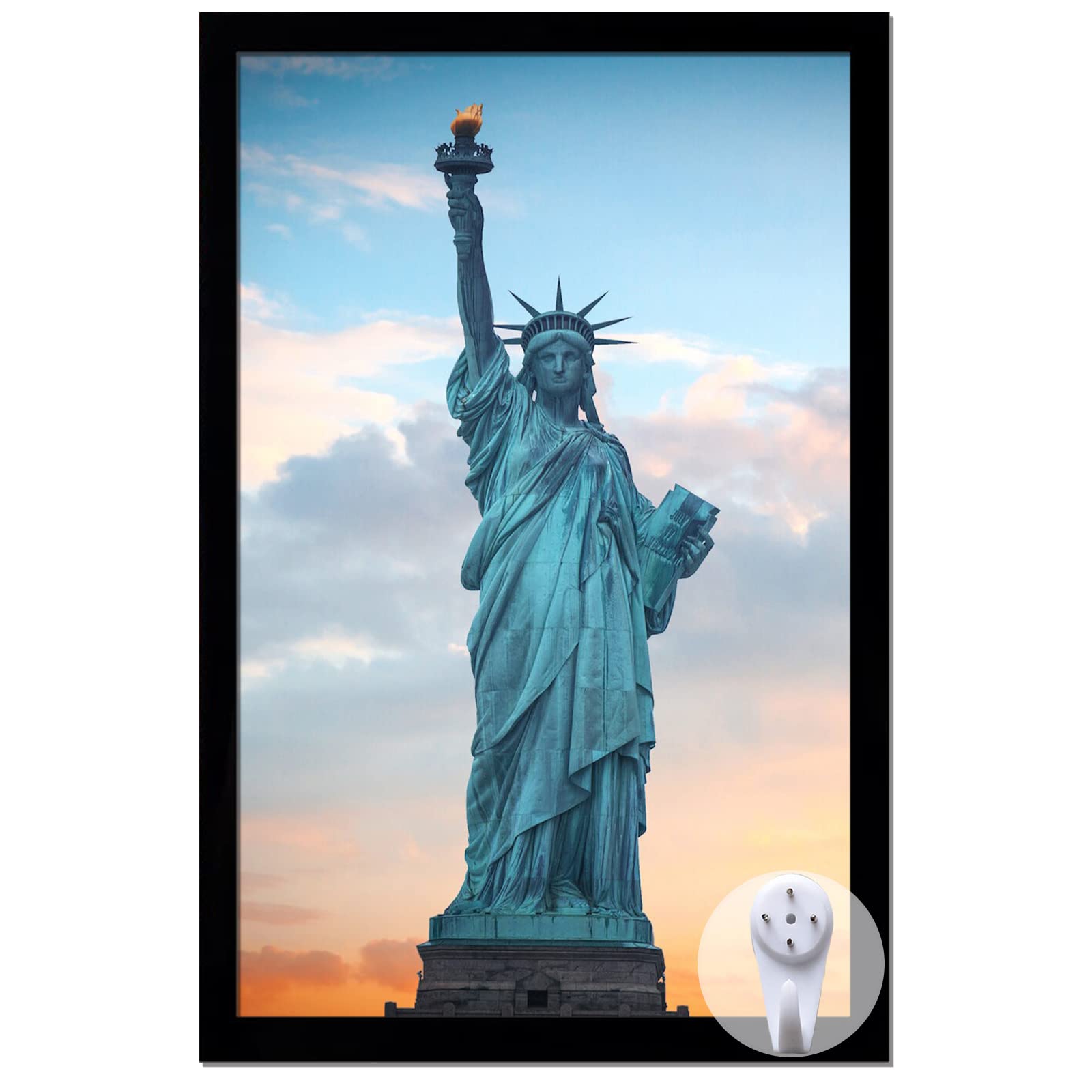 OMAIGAR 11x17 Picture Frame for 11by17 Poster Photo Canvas Certificate Black High Transparent Poster Frame Wall Desktop Horizontal Vertical 11 x 17