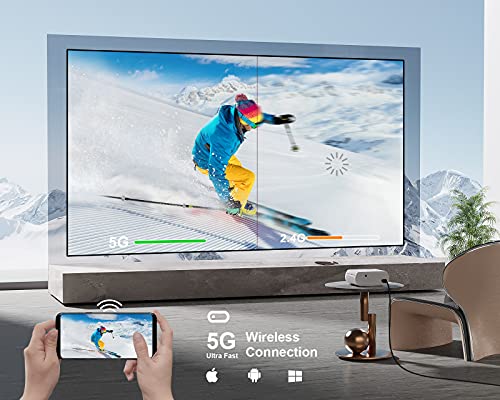 ONOAYO Projector Native 1080P 5G WiFi and 5.1 Bluetooth Projector & ONOAYO Adjustable Projector Tripod Stand