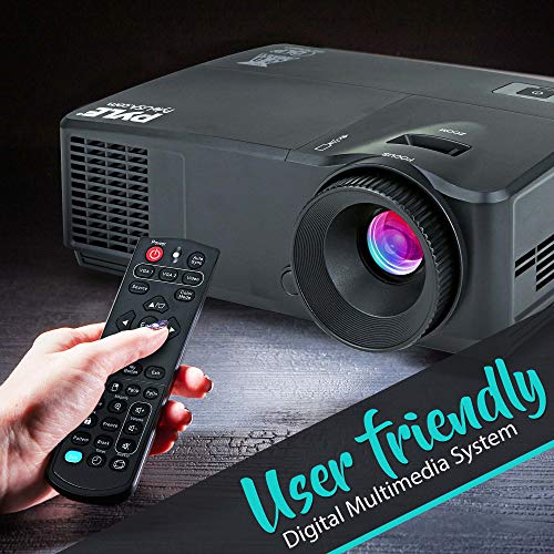 Pyle Full HD DLP 1080P 3000 Lumens Projector Home Theater High Performance Ceiling Mountable, System & Keystone Adjustment for TV, Laptop & Business Office Presentation-(PRJLEDLP205)
