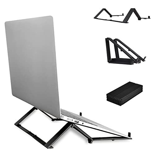MIUZMORE Laptop Stand, Portable Magic Folding Laptop Stand Acrylic Laptop Stand for Office Desk laptops, Mobile Phones and Tablets, and can be Used Freely in cafes, Libraries, and Offices(Black)