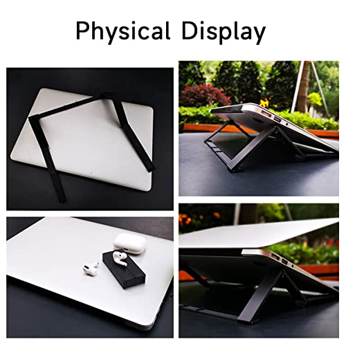 MIUZMORE Laptop Stand, Portable Magic Folding Laptop Stand Acrylic Laptop Stand for Office Desk laptops, Mobile Phones and Tablets, and can be Used Freely in cafes, Libraries, and Offices(Black)