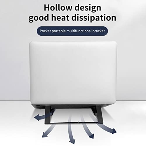 MIUZMORE Laptop Stand, Portable Magic Folding Laptop Stand Acrylic Laptop Stand for Office Desk laptops, Mobile Phones and Tablets, and can be Used Freely in cafes, Libraries, and Offices(Black)
