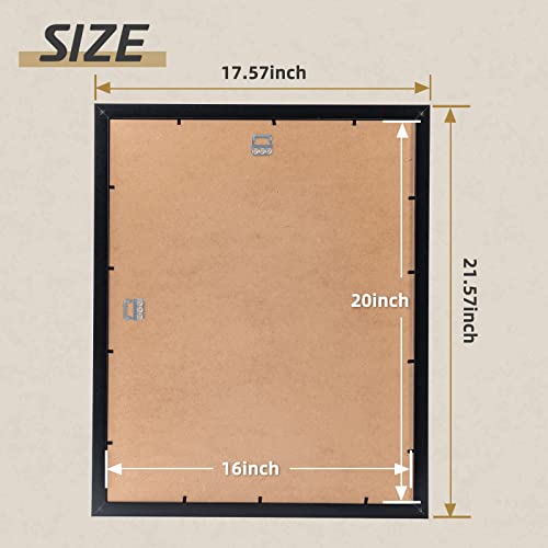 QDSSDECO 16"x20" Picture Frame Black Wood Frame with PS Board Hanging on the Wall Display Picture, Set of 3