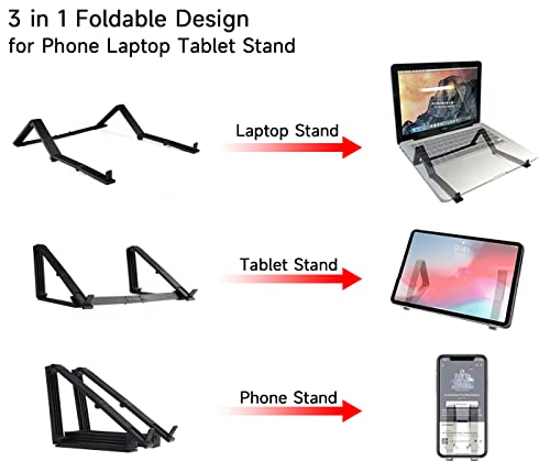 MIUZMORE Laptop Stand, Portable Magic Folding Laptop Stand Acrylic Laptop Stand for Office Desk laptops, Mobile Phones and Tablets, and can be Used Freely in cafes, Libraries, and Offices(Black)