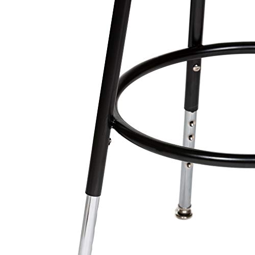 OEF Furnishings (2 Pack) Height Adjustable Black Shop Stool with Backrest, 18β -27"