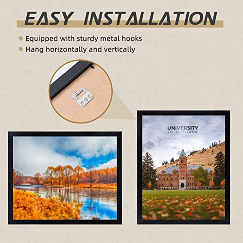 QDSSDECO 16"x20" Picture Frame Black Wood Frame with PS Board Hanging on the Wall Display Picture, Set of 3
